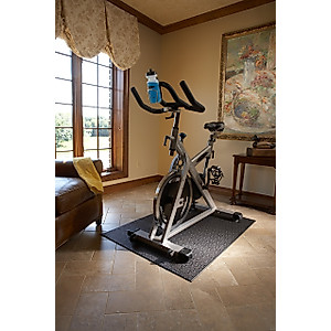 Supermats High Density Commercial Grade Solid Equipment Mat 27GS Made in U.S.A. for Indoor Cycles Exercise Bikes and Steppers (3 Feet x 4 Feet) (36-Inch x 48-Inch) (91.44 cm x 121.92 cm),Black