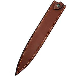 Aibote Leather Scabbard Fish Filet Sashimi Knife Sheath With Belt Loop Case Hunting Holster Chef Knives Holder Sheaths Bag Pocket for Double Edge Knives Fruit Knives(8inch)