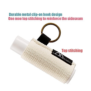 WK IEASON - Lip Balm Holder Keychain Clip On Lipstick Sleeve Chapstick Sleeve Holder Keychain Tight-Knit Elastic Lip Balm Keychain Holder