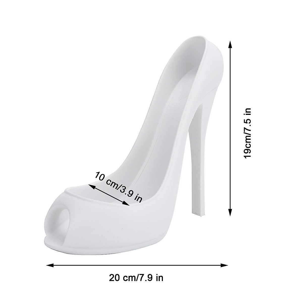 Innovative Wine Rack, High‑Heeled Shoe Shape Red Wine Bottle Display Holder Home Decoration for Living Room, Wine Cabinet Bar(White)