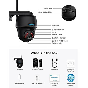 REOLINK 2K Security Camera Outdoor, Pan Tilt Battery Powered with 2.4/5GHz Dual-Band WiFi, 4MP Night Vision, Smart Detection, PIR Sensor, 2-Way Talk, Time Lapse, No Hub Needed, Argus PT (Black)