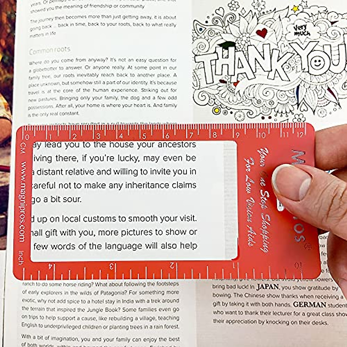 MAGDEPO Signature Writing Guide for Blind and Low Vision with 2 Pocket 3X Bookmark Magnifier for Reading Books