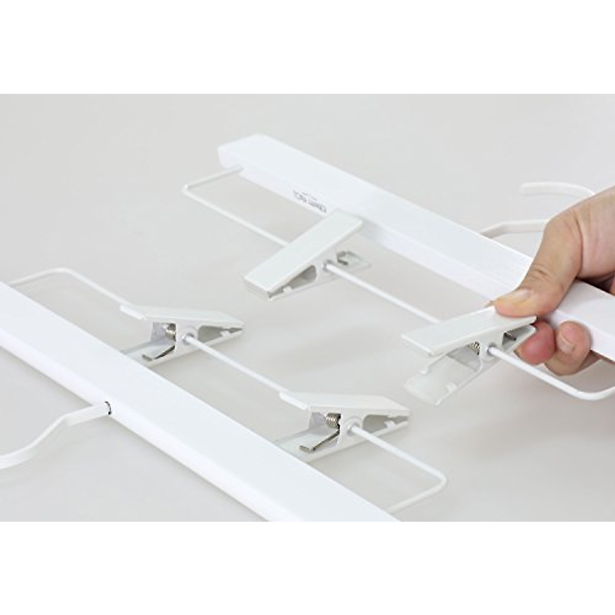 TOPIA HANGER All White Wooden Pants Hangers, Wood Skirt Hangers with Clips, Deluxe Jeans Hanger with 360°Swivel Anti-Rust Flat Hook, Smooth Finish Wood Hangers for Slacks Trousers 20 Pack -CT03W