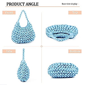 Fecialy Woven Bags for Women Beach Shoulder Bag Purse Woven Clutch Tote Handbags for Women