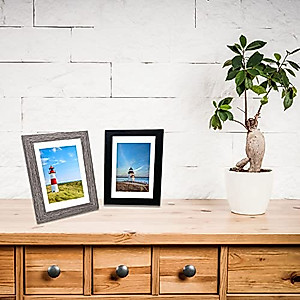 5x7 Picture Frames Set of 8, Rustic Picture Frames Multi Wood Pattern, HD Plastic Cover (Plexiglass) Display Photos 4x6 with Mat or 5x7 Without Mat,Vertical and Horizontal Formats for Wall Hanging and Tabletop Display,Perfect for Rustic Home & Office Deco