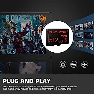 Micro SD Memory Cards 512GB Micro SD Card 512GB TF Card 512GB for Smartphones/Bluetooth Speaker HIGH Speed Memory Card 512GB Class 10 + SD Card Adapter