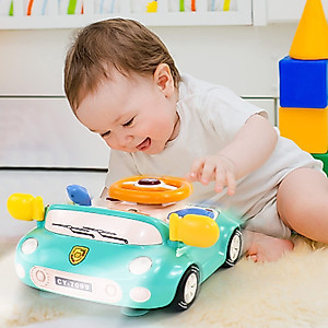 Kids Steering Wheel Toy Musical Baby Car Toddlers Toys Age 1-2-3 Interactive Learning Simulation Drving Toy Car Seat Toy Develops Fine Motor Skills for 1 2 3 Years Old Baby Boys Girls