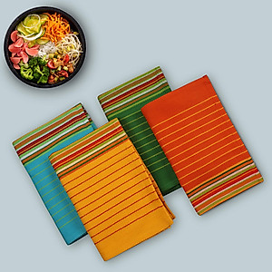 Gratico Kitchen Towels (20x28 Inches 12 Pack) Extra Large Premium Stripes Dish Towels for Kitchen Dish Cloths Highly Absorbent 100% Cotton Kitchen Hand Towels with Hanging Loop Tea Towels