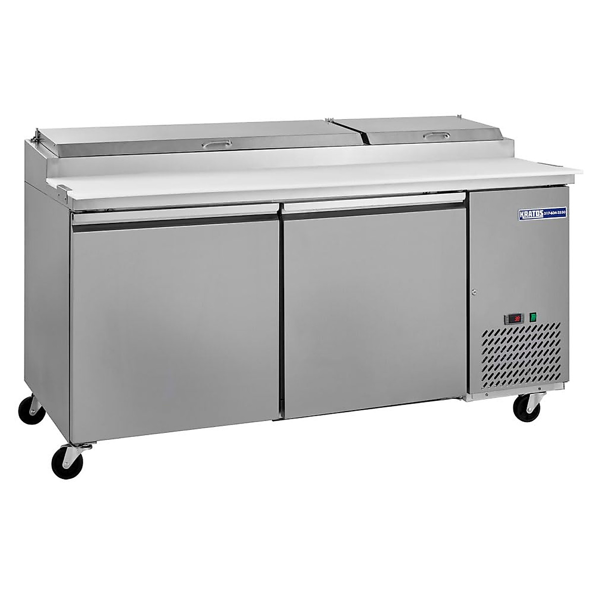 Kratos Refrigeration 69K-763 Commercial 71" W Pizza Prep Table, 9 Pan Capacity