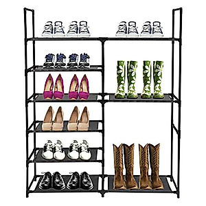 6-Tier Shoe Rack Storage Organizer, Shoe Rack Storage Closet Portable Boot Organizer Shoe Racks Space Saving, Shelves Holds