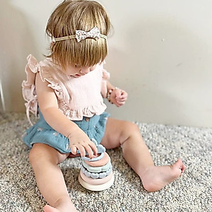 Ali+Oli Stacking Rings Baby Toy (Sun) - Infant Toys, Stacking & Building Toys, Toddler Learning Toys, Montessori Toys for Baby, Food-Grade Silicone Toys for Babies