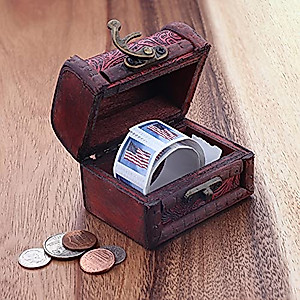 SandT Collection 3 Inch Wooden Keepsake Treasure Chest Trinket Box - Swirl