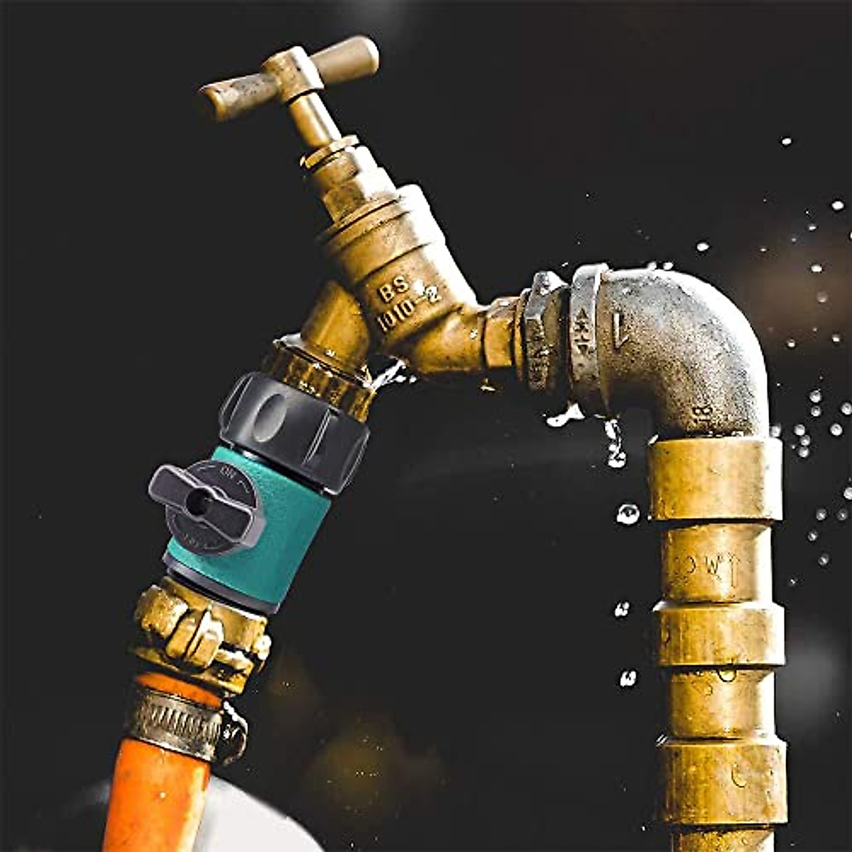 La Farah Garden Hose Shut Off Valve,Plastic Garden Hose Quick Connect Fittings,3/4" Male and Female Quick Connectors with Anti-Leak Ball Valve, Rubber Gaskets(6 PCS)