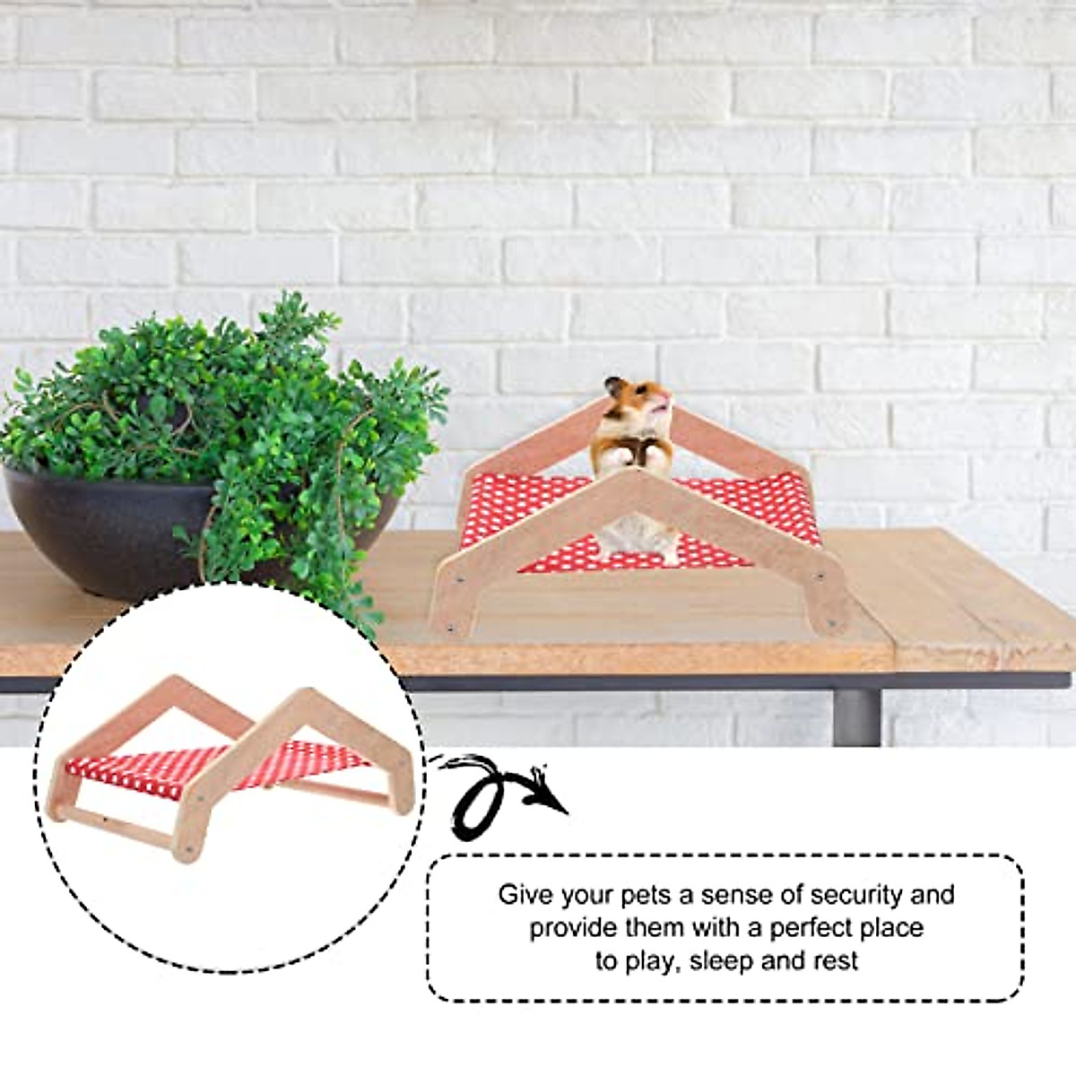 balacoo Ferret Hammock Wooden Elevated Pet Bed Cat and Dog Hammock Bed Elevated Cloth Bed Raised Pet Cot Hamster Sleeping Bed Pet Supplies Stuffed Hamster