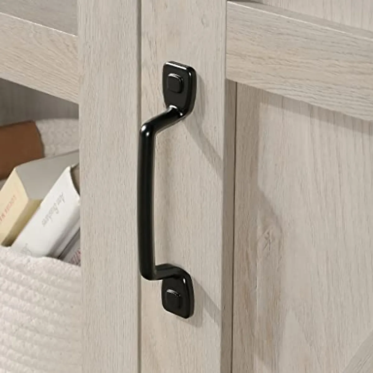 Sauder Misc Entertainment Farmhouse Credenza, for TVs up to 70", Chalked Chestnut Finish