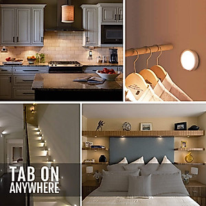 Novelty Place LED Puck Light with Remote Control - Under Cabinet Lighting - Battery Operated Dimmable Tap Lights -12 Color Changing Adhesive Sticky Night Light with Timer (3 Pack)