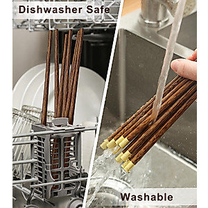 LOROTOCO 100 Pairs Wooden Chopsticks | Reusable | Dishwasher Safe | Bulk | Chinese- （9.84in）