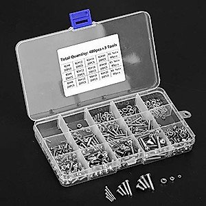 Screw 480Pcs M2/M3/M4 Stainless Steel Screw Machine Screws & Bolts for Laptop/Phone/PC/Hard Disk/Keyboard Fasteners tornillos
