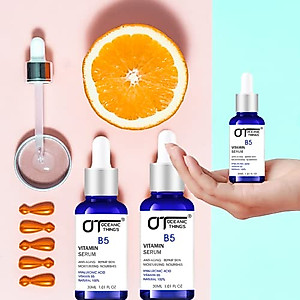 The combined action of Vitamin B5 Pure Hyaluronic Acid Serum for Face, with Vitamin B5, Anti-Aging Serum for Fine Lines and Wrinkles,