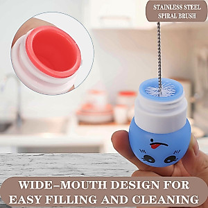 Ksooly 4-Pack 1.3Oz. Squeeze Salad Dressing Bottles with Cleaning Brush | Small Salad Dressing Container to Go | Portable Sauce Bottle Condiment Bottles | Food-grade Silicone, BPA Free