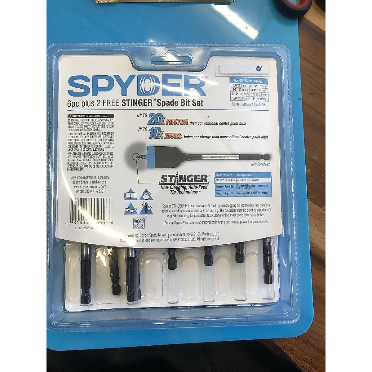 6pc Spyder Spade Bit Set +2 FREE