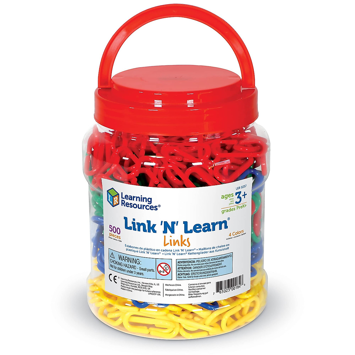 Learning Resources Link 'N' Learn Links - 500 Pieces, Ages 3+, Preschool Learning Supplies, Toddler Learning Toys, Back to School Supplies,Teacher Supplies
