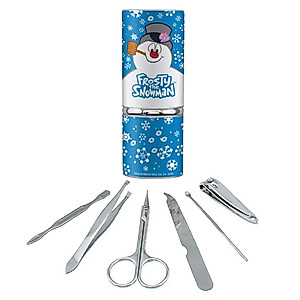 Frosty the Snowman Snowing Stainless Steel Manicure Pedicure Grooming Beauty Care Travel Kit