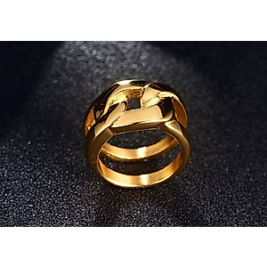 VNOX Womens Stainless Steel Linked Cuff Ring for Wedding Band Engagement Promise Size 8