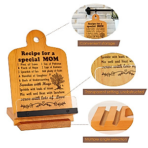 Gifts for Mom Mother Birthday Gifts for Mom from Daughter Son Best Mom Ever Gifts for Mother, Mom Gifts Recipe Book Holder for a Special Mom, Cookbook Stand for Mothers Day Gifts