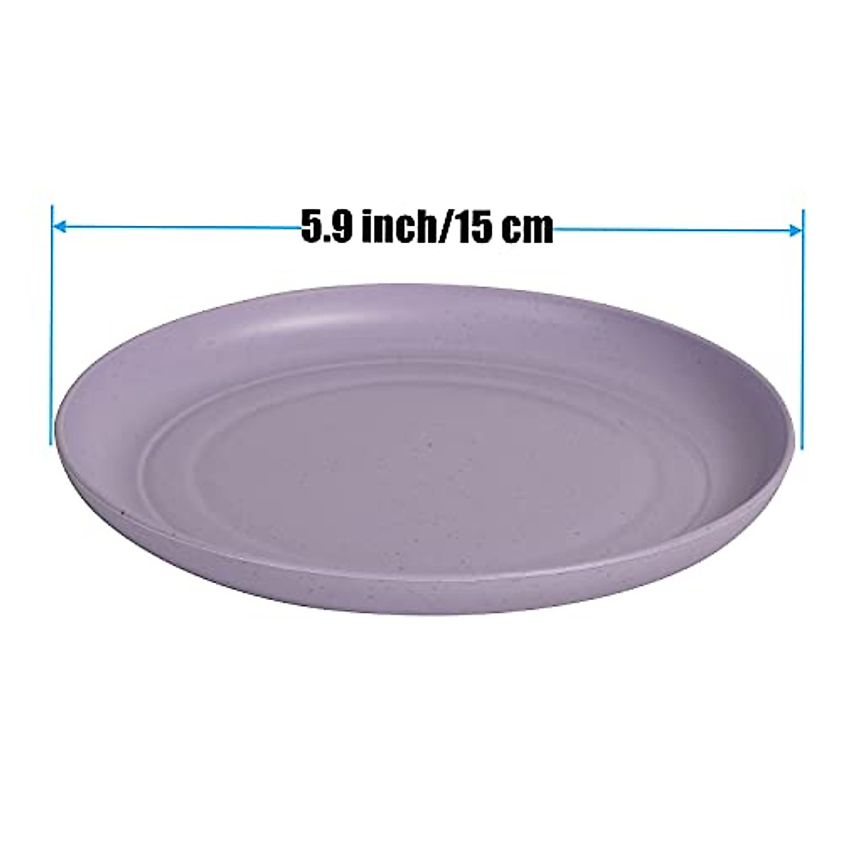 WANBY Lightweight Wheat Straw Plates Unbreakable Dinner Dishes Plates Set Non-Toxin Dishwasher & Microwave Safe BPA Free and Healthy (Small 6 Pack 5.9')