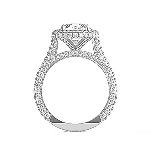 Riya Gems 7 CT Round Moissanite Engagement Ring 10K 14K 18K Solid Gold Moissanite Diamond Ring 925 Sterling Silver Solitaire Engagement Ring Wedding Ring for Women (7.5)