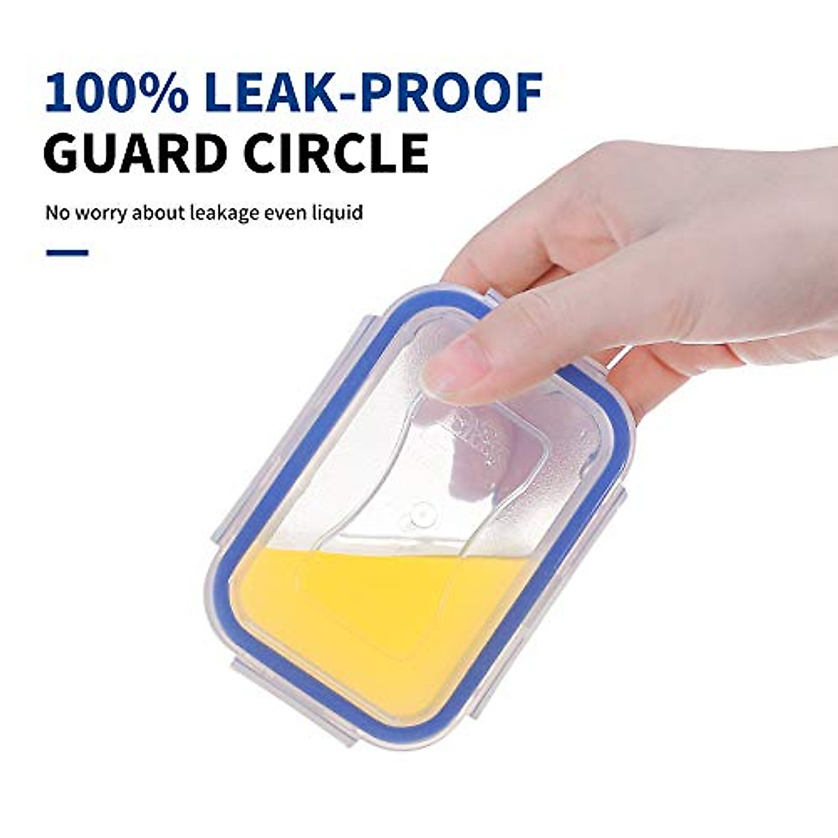 KIGI [6 Pack] 6.1OZ Airtight Plastic Food Storage Containers Set, Rectangular Small Storage Boxes, Microwave, Freezer and Dishwasher Safe