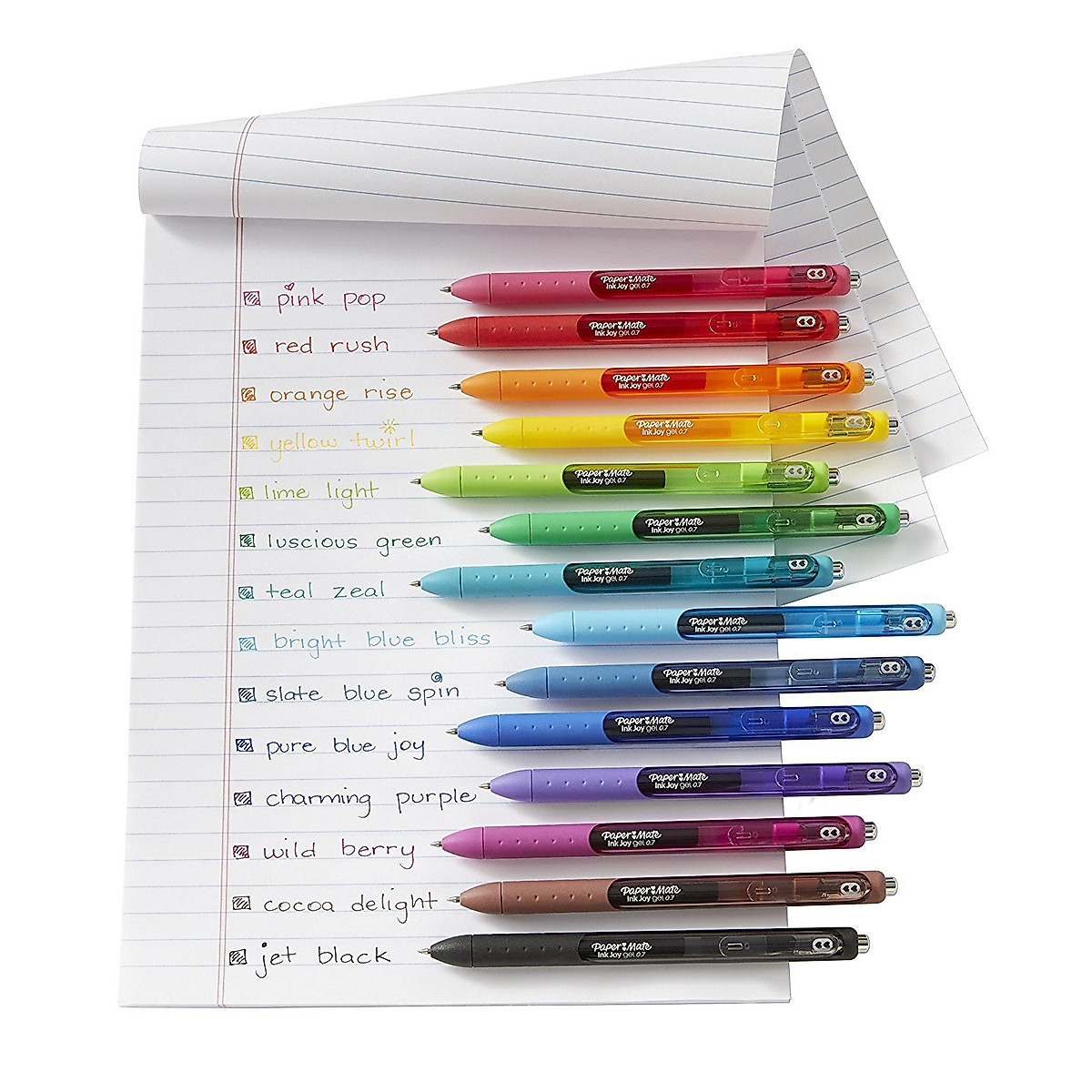 Paper Mate Inkjoy Gel Retractable Gel Ink Pens, Pack of 10 (Green, Medium Point)