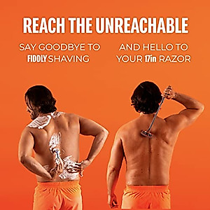 Bro Shaver 2.2. Back Shaver - Body Hair Trimmer. DIY Back shavers. 2 Shave Settings Wet or Dry. Extreme Reach Handle. Mens Grooming Kit, Shaving & Hair Removal Products