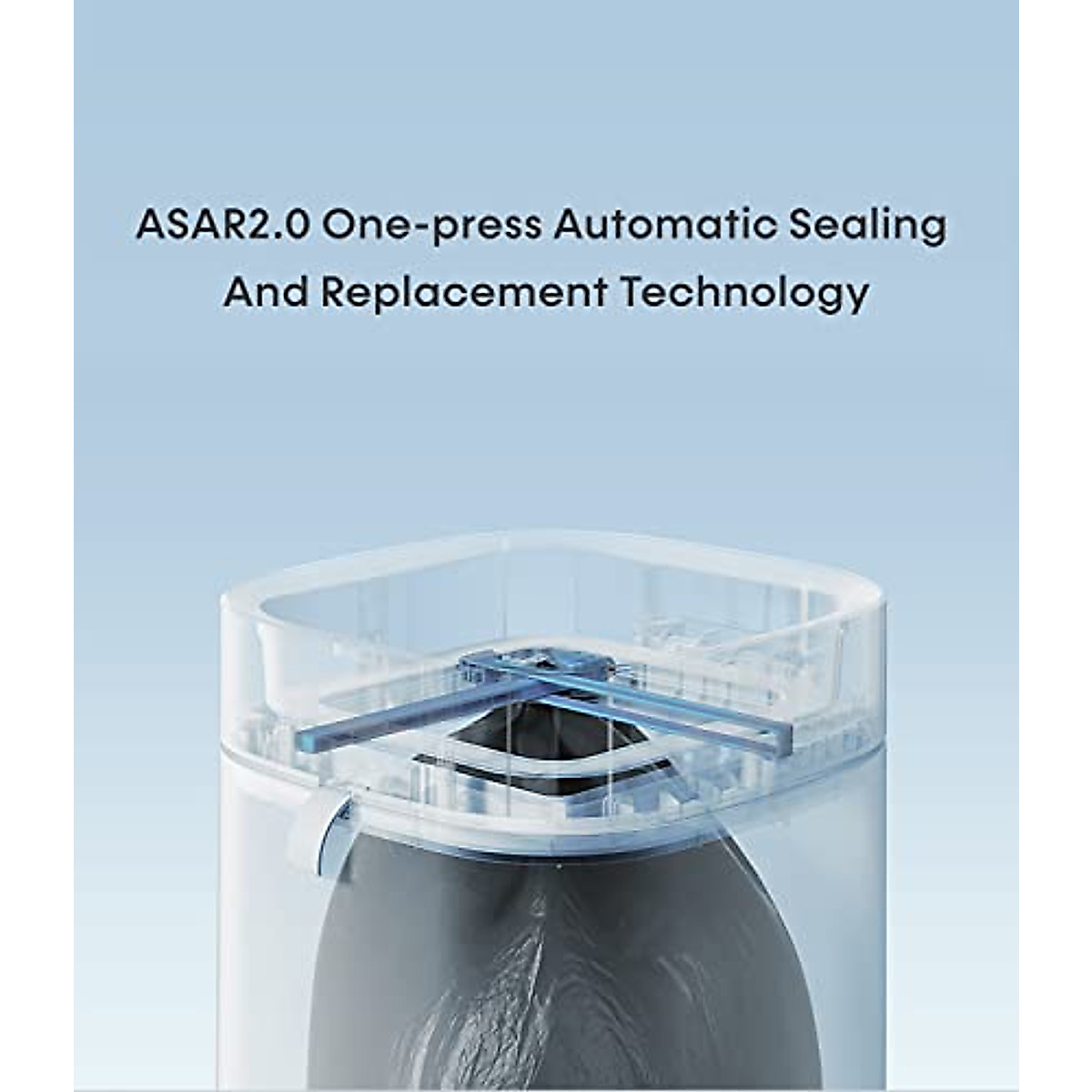 TOWNEW T Air Lite(T02B) Self-Sealing 4.4 Gallon Waste Bin | No Lid Waterproof Motion Sense Activated Garbage Bin | Smart Home Electric Trash Cans - White x1 Refill Ring Included (Up to 25 Bags)