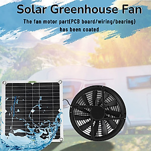 Solar Roof Vent Fan, 100w Waterproof Solar Panel And 9.8 Inch High Speed Solar Fans For Outside, Solar Power Fan, Solar Powered Fan For Greenhouse For Chicken Dog Houses, Greenhouses, Rv Roof