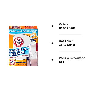Arm & Hammer baking Soda, Fridge-N-Freezer Pack, Odor absorber, 14oz Pack, (case Of 12)