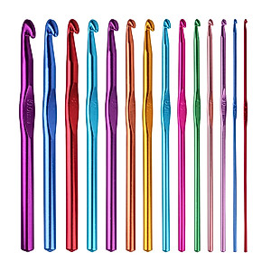 14PCS Aluminum Crochet Hooks Knitting Needles Craft Yarn 2.0mm/2.5mm/3.0mm/3.5mm/4.0mm/4.5mm/5.0mm/5.5mm/6.0mm/6.5mm/7.0mm/8.0mm/9.0mm/10.0mm