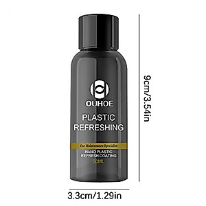 Plastic Revitalizing Coating Agent, 30/50ML Nano Plastic Refreshing Coating, Plastic Parts Refurbish Agent for Car, Plastic Parts Retreading Agent Automotive Interior Cleaning Agent (50ml-1pc)