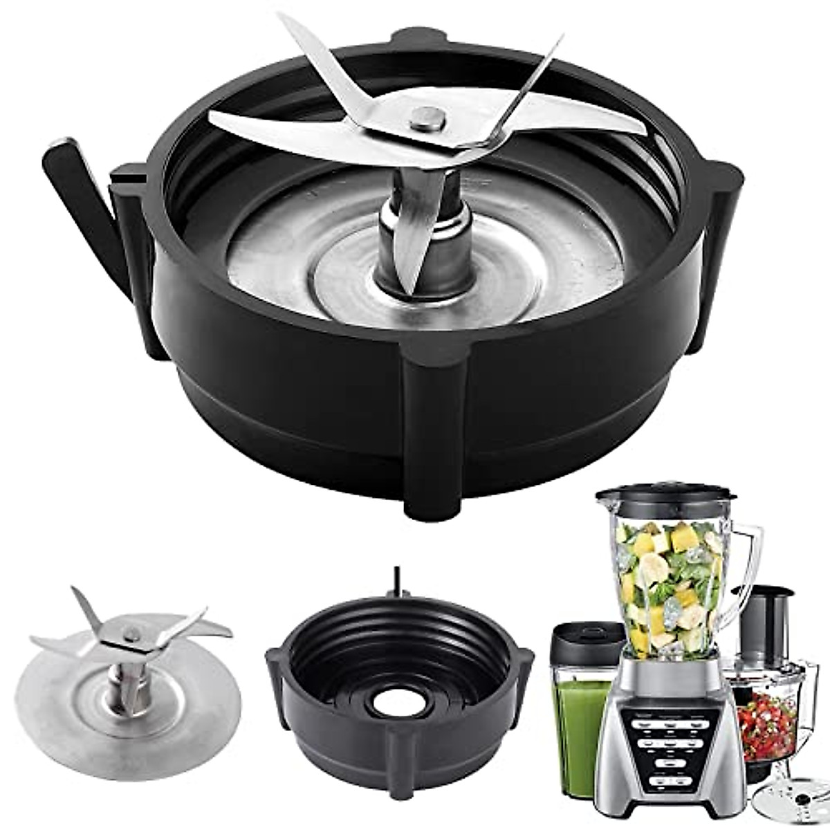 Pro 1200 Blender Blade Replace for Os-ter Pro 1200 Blender with Jar Base Bottom and Rubber O-Ring Gasket for Os-ter Pro 1200 Blender Replacement Parts