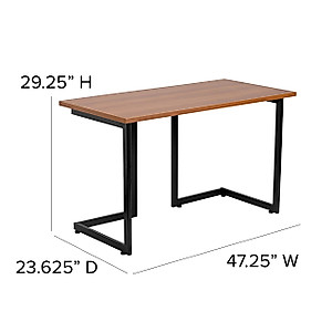 Flash Furniture Cherry Computer Desk with Black Metal Frame
