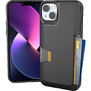 Smartish® iPhone 14 Plus Wallet Case - Wallet Slayer Vol. 1 [Slim + Protective] Credit Card Holder - Drop Tested Hidden Card Slot Cover Compatible with Apple iPhone 14 Plus - Black Tie Affair