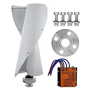 Wind Turbine Generator Kit 450W DC 12V Vertical Wind Power Turbine Generator Kit with Charge Controller 3 Phase AC Permanent Magnet Generator for Home RV Boat Marine Electricity Set (with 2pcs Blades)