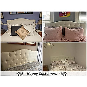 Cassandra Headboards for Full Size Bed, Upholstered Button Tufted Bed Headboard, 12 Adjustable Positions Full Headboard Only, Wall Mounted Headboard, Bed Backboard Linen Fabric Head Board, Light Gray