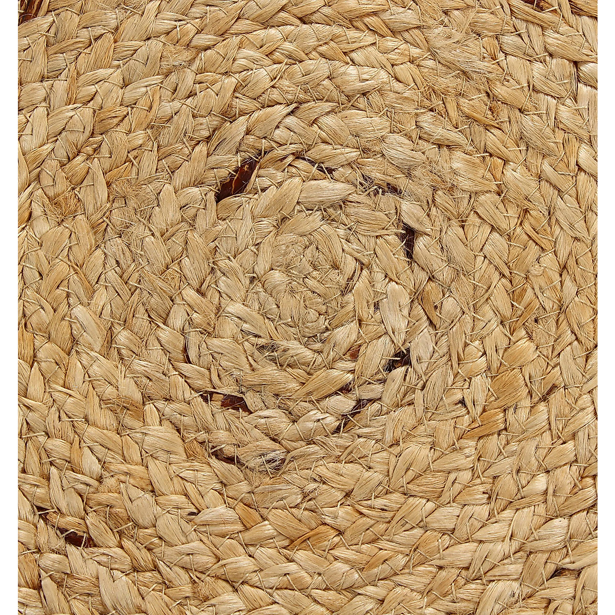 MORE Jute Hand Braided Placemats Set of 6 | 15 Inches Round Tablemats for Kitchen Dining Table Top Rug Mats & Dinner Table Plate Pads Mates | Rustic Natural Fiber Vintage Rugs Mat, Natural Beige