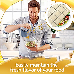 Mindsoft 17 x 23 Inch Reusable Beeswax Food Wrap for Bread Sandwich Wrapper Beeswax Paper Organic Bowl Dishes Covers Sustainable Food Cheese Fruit Snacks Storage Containers Keeper