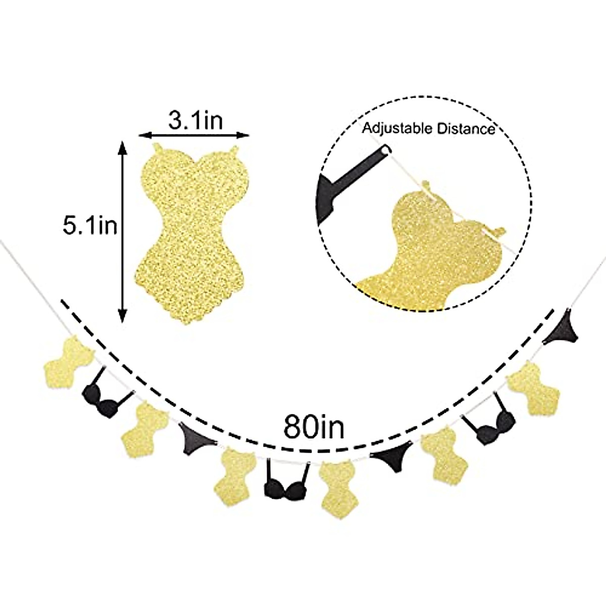 Bachelorette Party Banner- Lingerie Party Banner, Engagement Party Decorations, Glitter Bra and Panties Banner, Bridal Shower Decorations