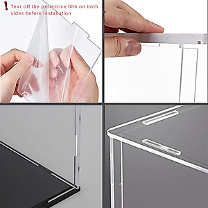 Nynelly Clear Acrylic Display Case for Collectibles,30.7" Tall Dispaly Case for Lego Castle 71040 Toys Self-Assembly Large Display Box with Base Countertop Showcase for Figures,20.1x15x31.1 in