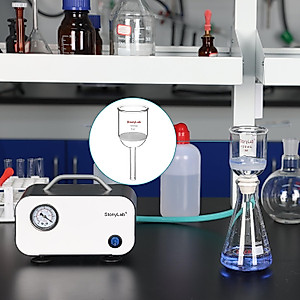 StonyLab Borosilicate Glass Buchner Filtering Funnel with Medium Frit (G2), 76mm Inner-Diameter, 80mm Depth (250ml)