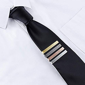 Initial Tie Clip-Skinny Tie Bar for Mens 4Pcs Tie Clips Personalized Suitable for Wedding Anniversary Business and Daily Life Come with a Black Gift Box